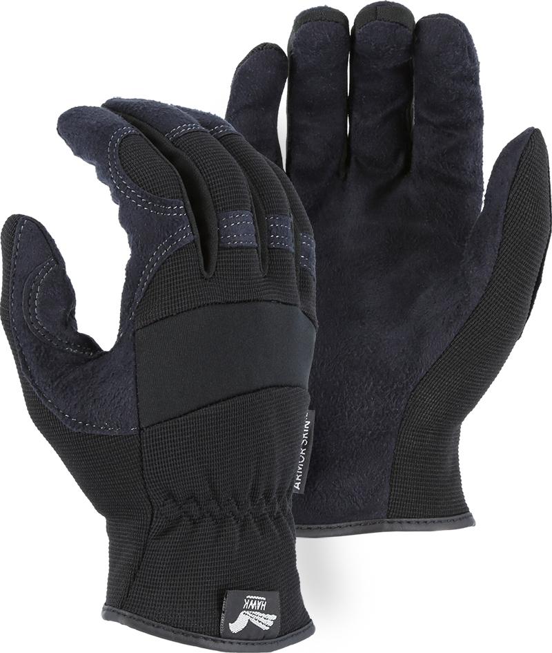Majestic Hawk 2136BK Black Armor Skin Mechanic Style Gloves Slip-on (D ...