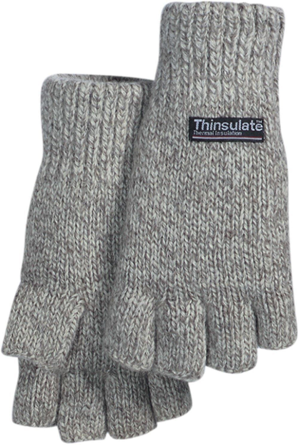 Majestic 3424 Ragg Wool Knit Gloves 2ply Fingerless Hood Thinsulate Li ...